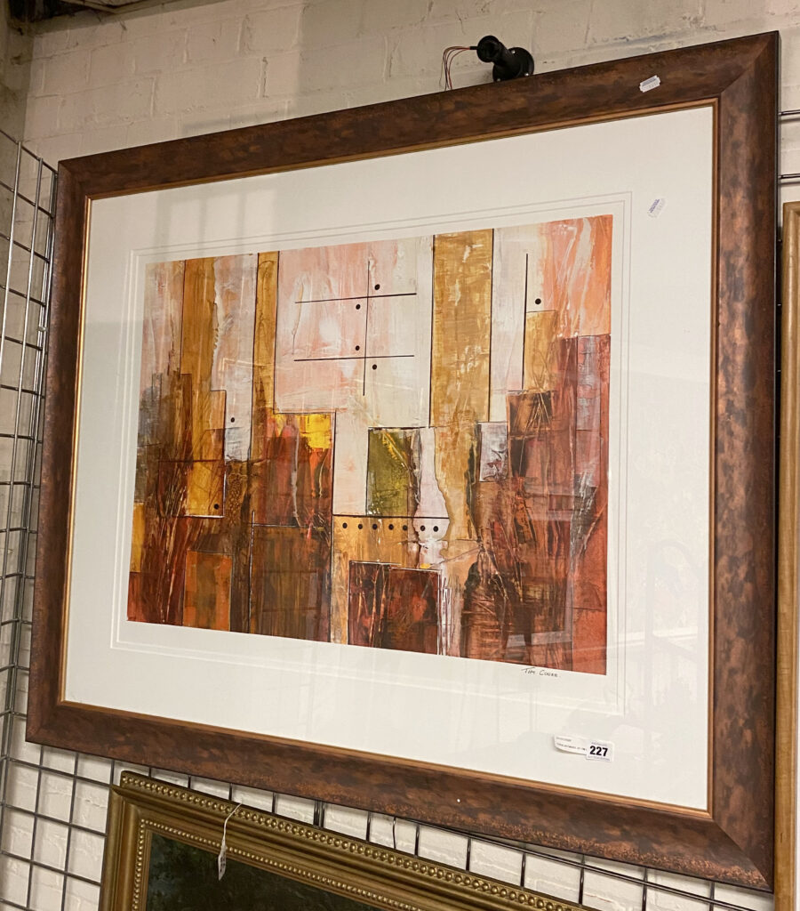 LARGE ARTWORK BY TIM COOKE 115CMS X 96CMS - Southgate Auction Rooms