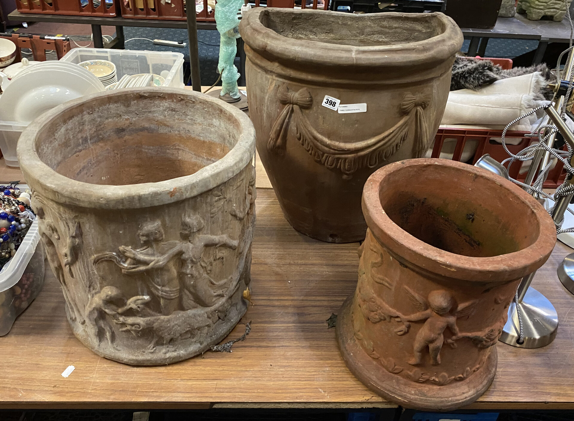 THREE TERRACOTTA POTS - Southgate Auction Rooms