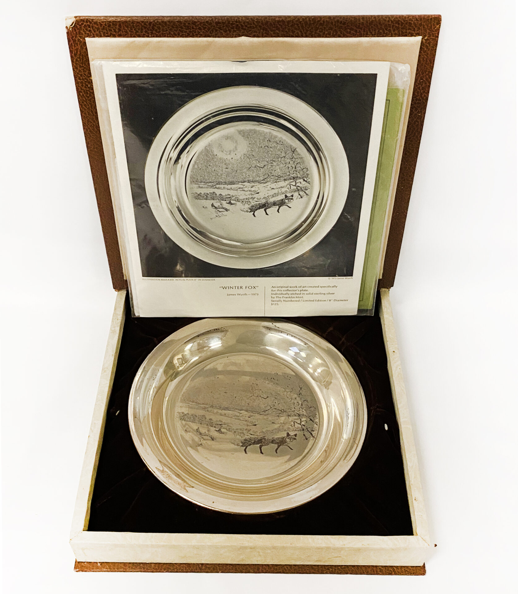 HM SILVER JAMES WYETH SILVER DISH IN ORIGINAL BOX WITH CERTIFICATE - 8 ...