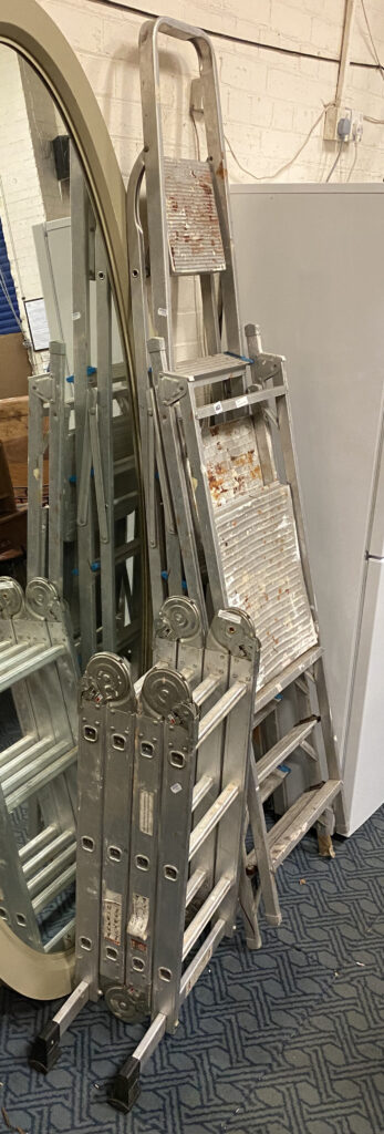 DECORATORS PLATFORM STEPS, 1 OTHER SET OF STEPS & MULTI LADDERS ...